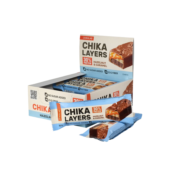 CHIKALAB Chocolate covered protein bar with filling Hazelnut With Cara ...