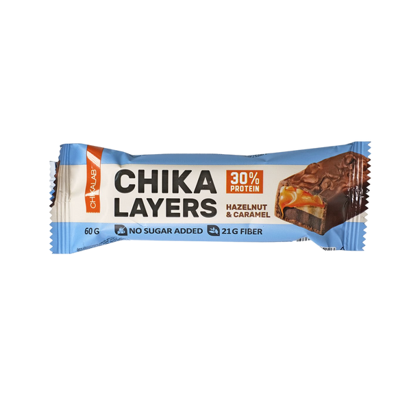 CHIKALAB Chocolate covered protein bar with filling Hazelnut With Cara ...