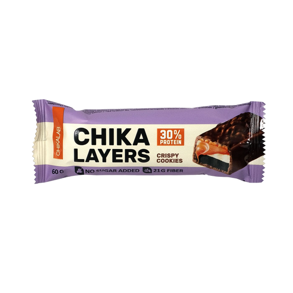 CHIKALAB Chocolate covered protein bar with filling Crispy Cookies Wit ...